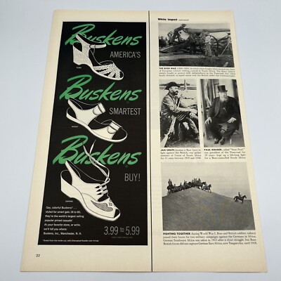 1953 Buskens Shoes Vintage Print Ad 5.5"x14" Plaza Mickey Daphne styles ...