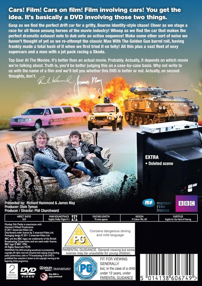 Top Gear: At The Movies (DVD) Richard Hammond James May Phil Churchward ...