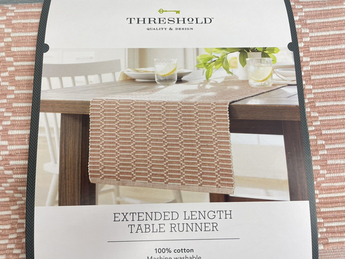 Threshold Pink Single Layer Ribbed Texture Table Runner 14" x 108" | eBay
