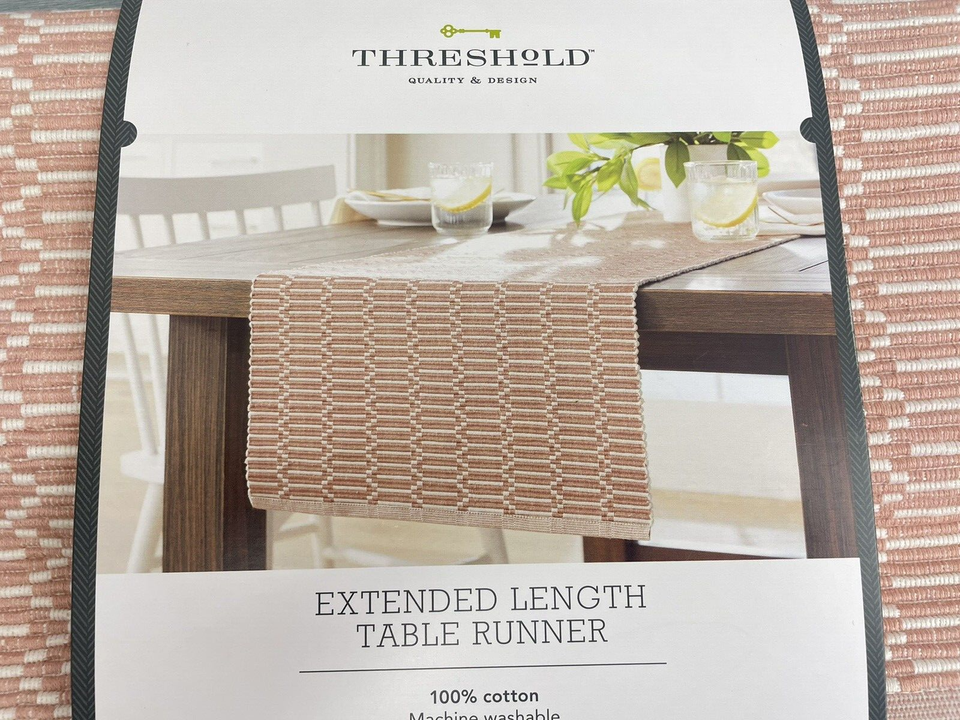 Threshold Pink Single Layer Ribbed Texture Table Runner 14" x 108" | eBay