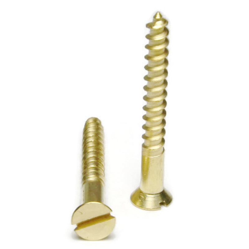 #5 Wood Screws Slotted Flat Head Brass Wood Screws #5-20 - Select ...