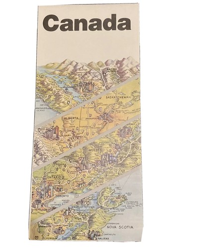 1985 Fold Out Map Of Canada Would Be Nice As Wall Decor Decoration | eBay