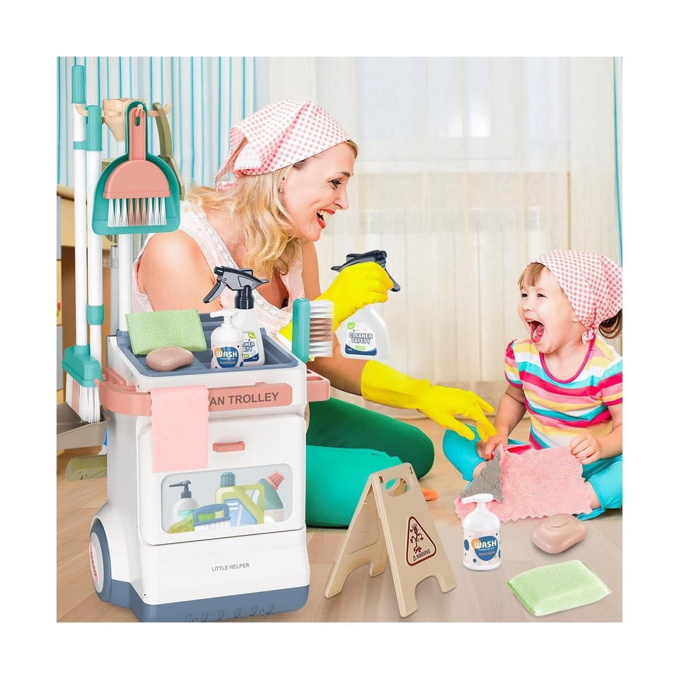 deAO Kids Cleaning Set, 20 PCS Pretend Play Housekeeping Supplies Kit ...