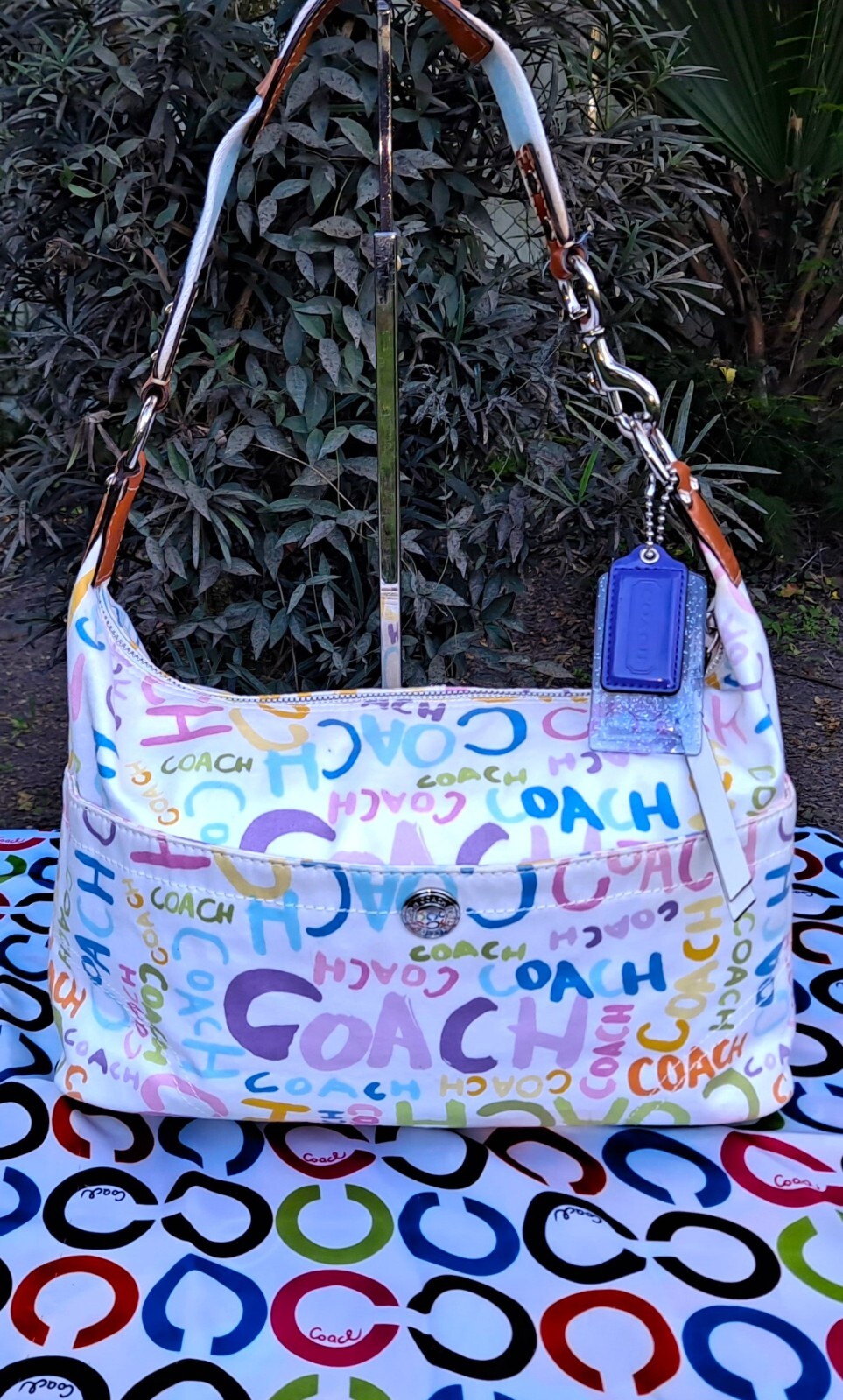 Coach Hamptons Weekend Signature Hobo Handbag - Gem