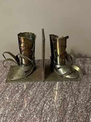 Vintage Cowboy Boot Book Ends | eBay