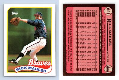 Rick Mahler - Braves #621 Topps 1989 Baseball Trading Card | eBay