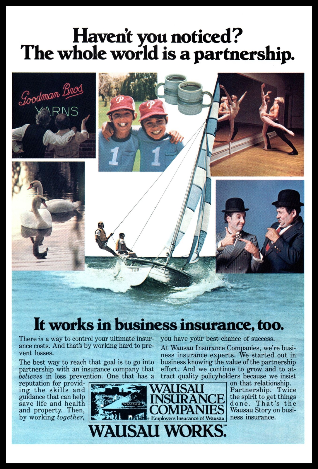 1980 Wausau Insurance Partnership Vintage Print Ad Sailing Sail Boat ...