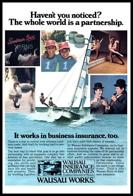 1980 Wausau Insurance Partnership Vintage Print Ad Sailing Sail Boat ...