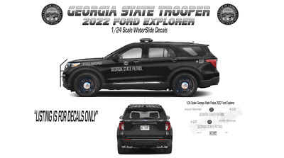 1/24 Scale GA State Police Waterslide Decals For Motormax 2022 Ford ...