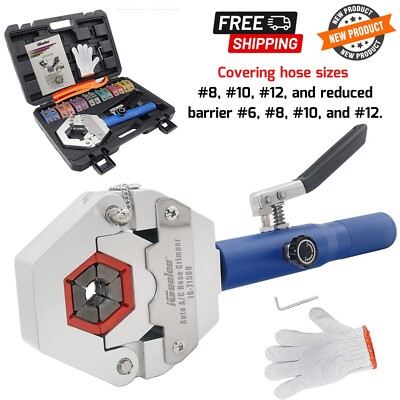 Hydraulic Hose Crimper AC Lines Crimping Tool for Barbed Beaded Air ...