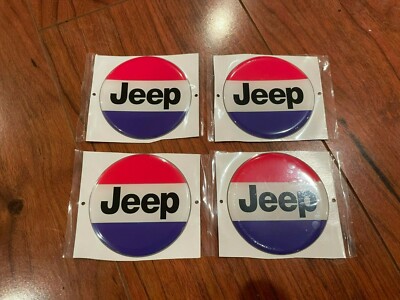 JEEP WAGONEER WRANGLER CHEROKEE CJ STERING WHEEL RIM CENTER CAP DECALS ...