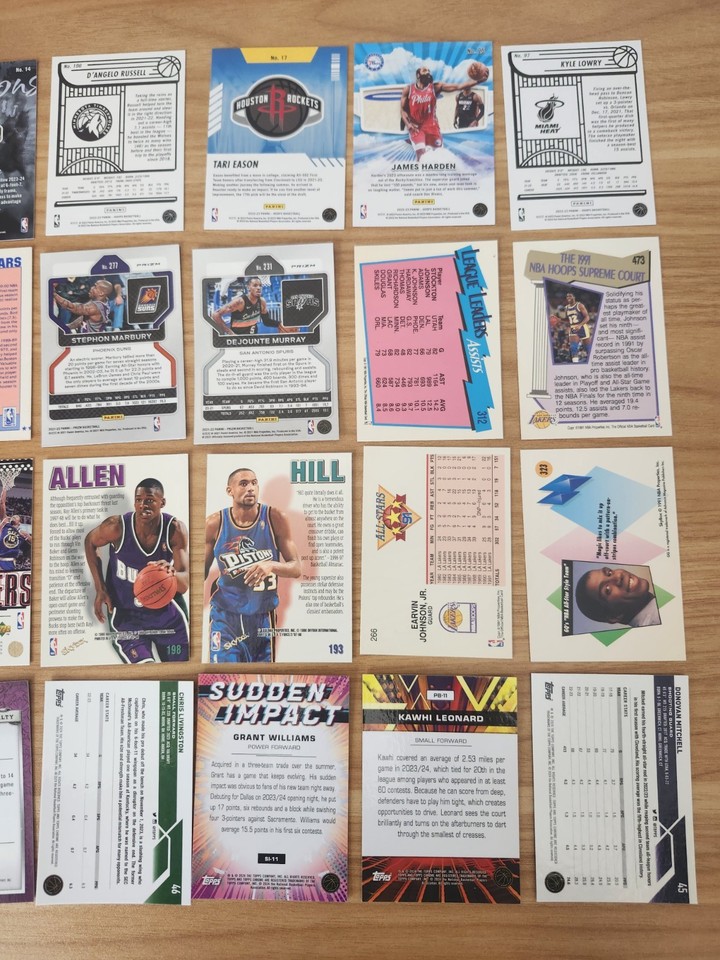 NBA INSERT/PARALELL LOT (32) Cards- Magic/Bird/Shaq/Wade/Harden/Leonard ...