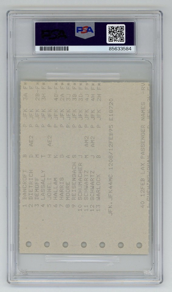 JOHN F. KENNEDY JR. SIGNED AUTOGRAPHED JFK AIRPORT PASSENGER RECEIPT ...