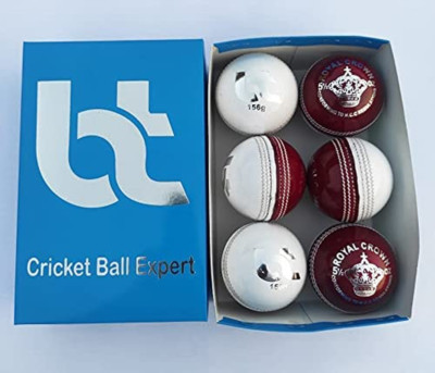 Cricket Ball White/Red 156G Cricket Balls 2Piece Balls Pack of 6 Balls ...