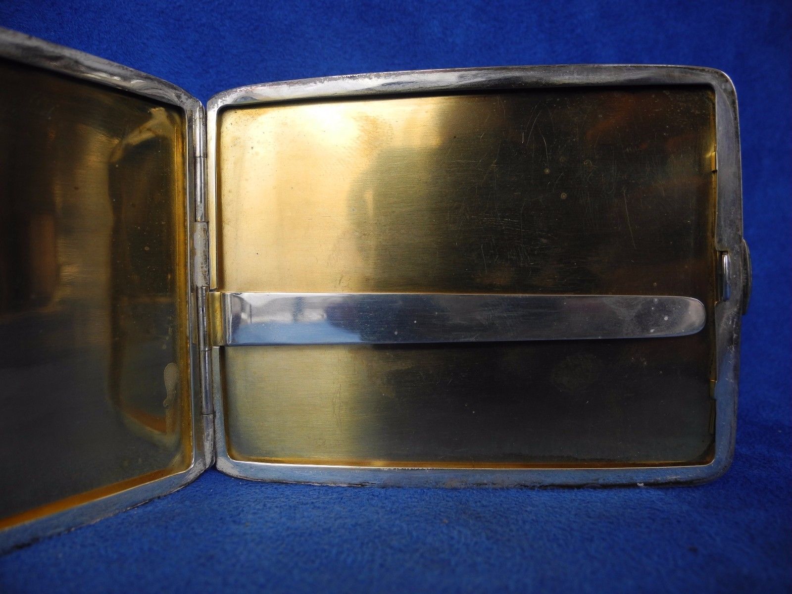 Antique Napier Sterling Silver Cigarette Case Gold Wash Interior | eBay