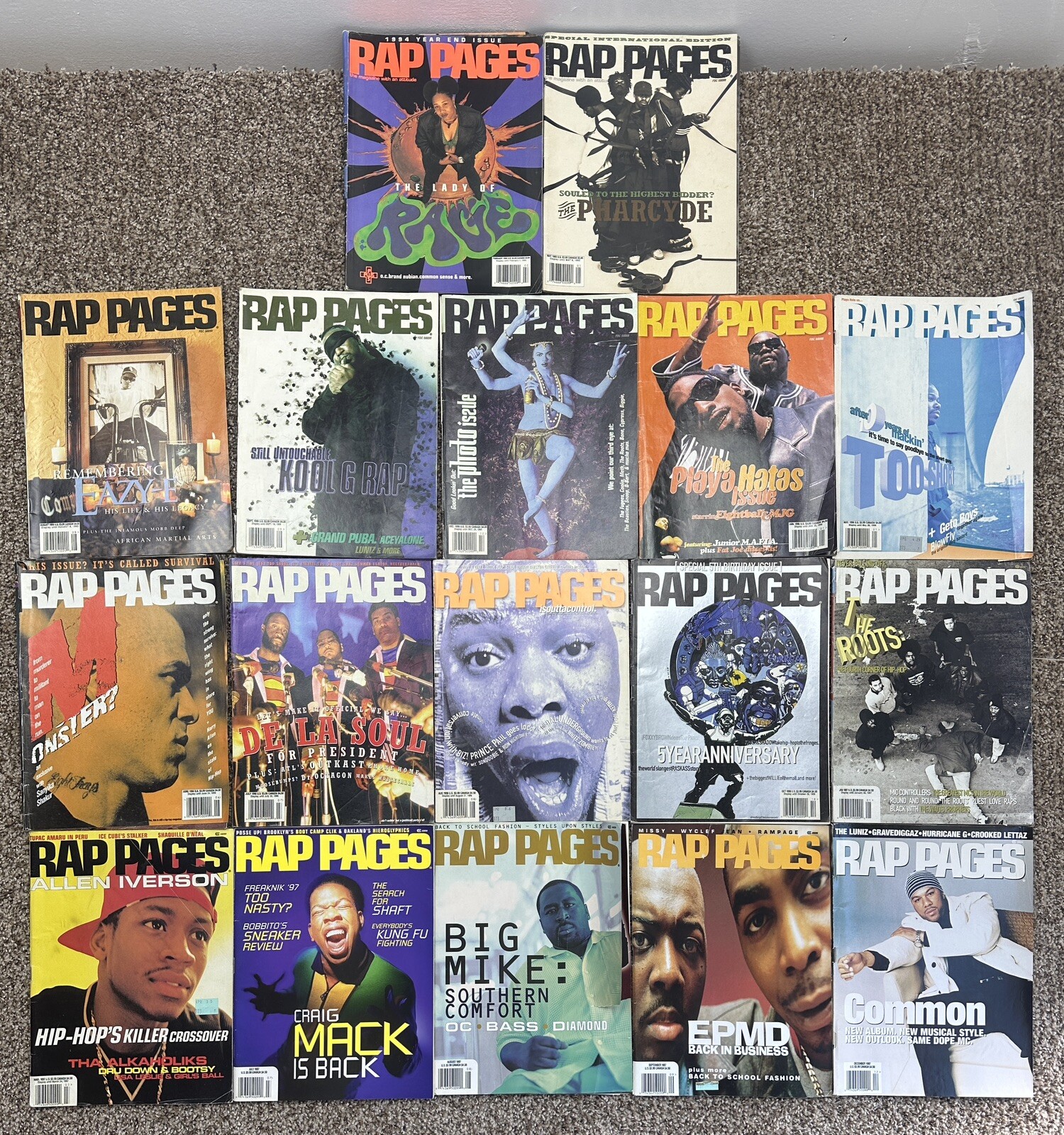 Rap Pages Hip Hop Magazine 1995-1997 Lot Of 17 - Eazy E, The Roots, Etc ...
