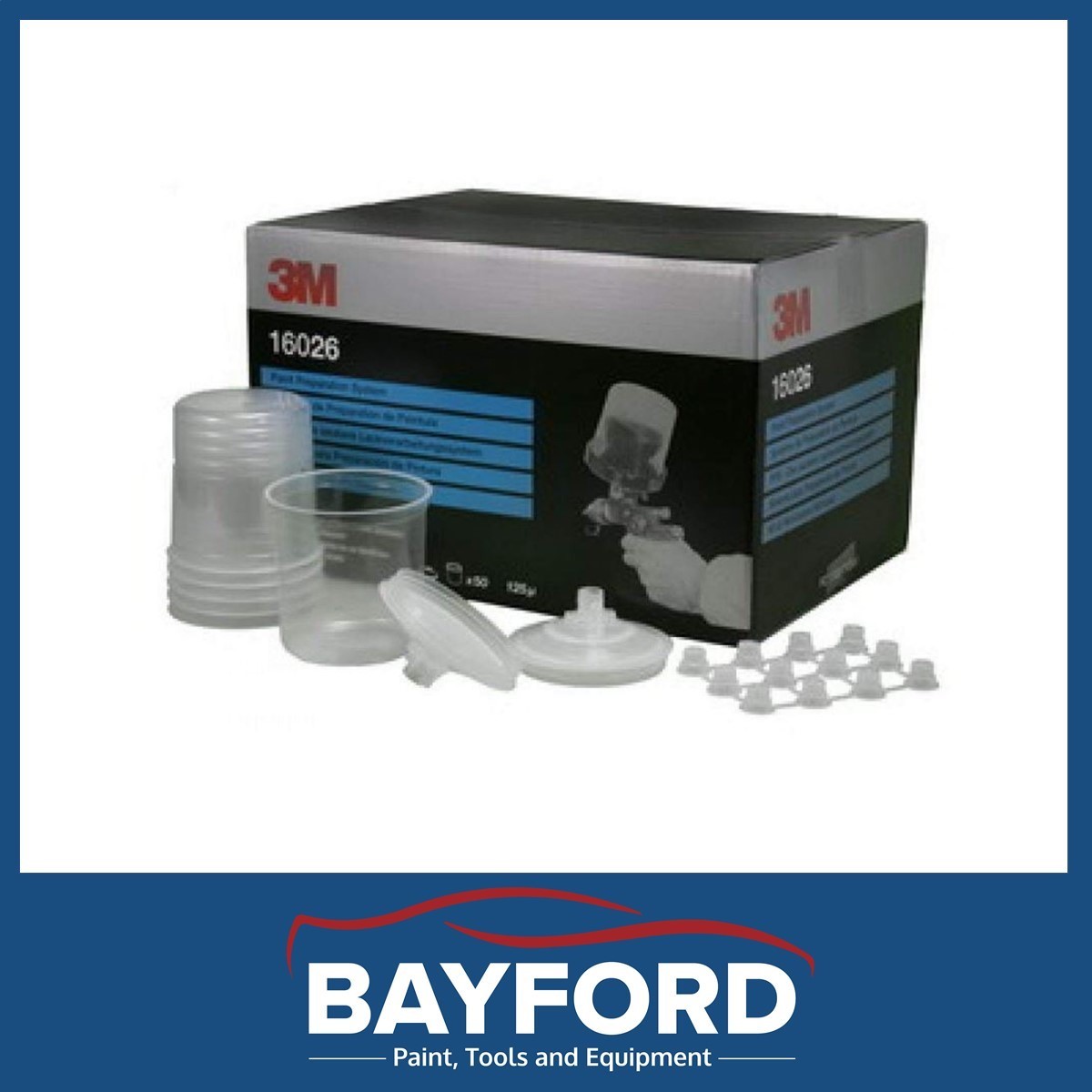 3M 16026 PPS MEDIUM LIDS AND LINERS 650ML (SUPPLIED AS BOX OF 50) SPRAY ...