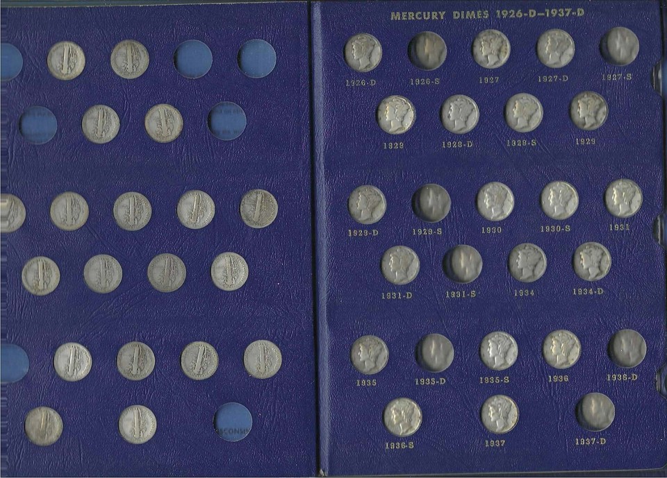 Winged Liberty "Mercury" Dimes collection, coin collection with ...
