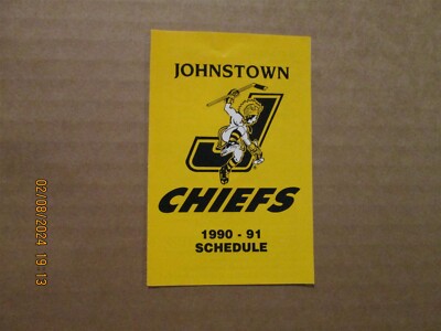 ECHL Johnstown Chiefs Vintage Defunct 1990-91 Team Logo Hockey Pocket ...