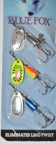 blue fox super vibrax inline spinner assortment trout bass fishing lure ...