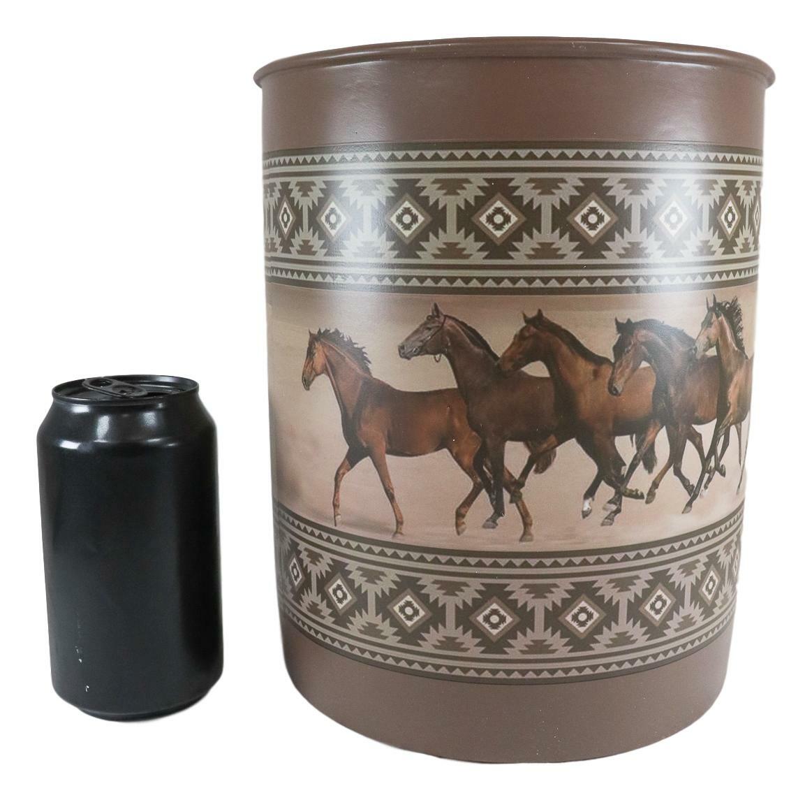Ebros Western Running Horses W/ Southwest Navajo Vectors Waste Basket ...