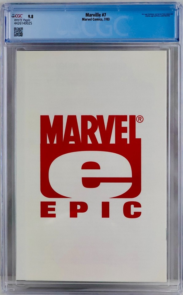 Marville #7 CGC 9.8 White Pages Marvel 2003 "EPIC" Wheel of Fortune ...