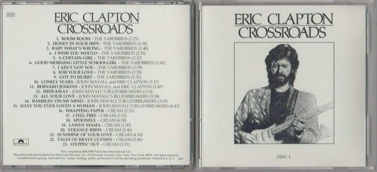Eric Clapton - Crossroads (CD, Oct-1990, 4 Discs, Polydor) NO BOX ...