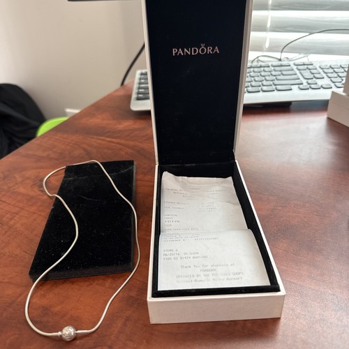 Authentic Silver Pandora ESSENCE Necklace Chain With Box & Receipt | eBay