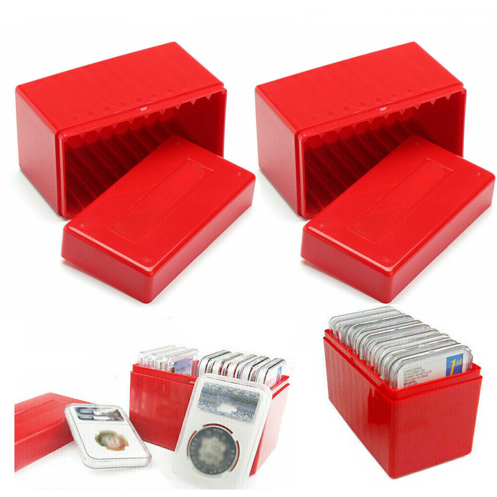 10Coin Slabs Capacity Holder Slab Storage Box Case Plastic Fit For PCGS ...