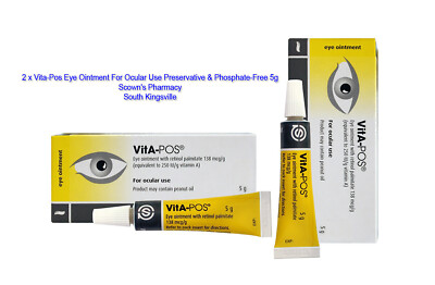 2 x Vita-Pos Eye Ointment For Ocular Use Preservative & Phosphate-Free ...