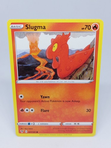 POKEMON CARD TCG NON HOLO SLUGMA 027/185 COMMON NM/M VIVID VOLTAGE SWSH ...