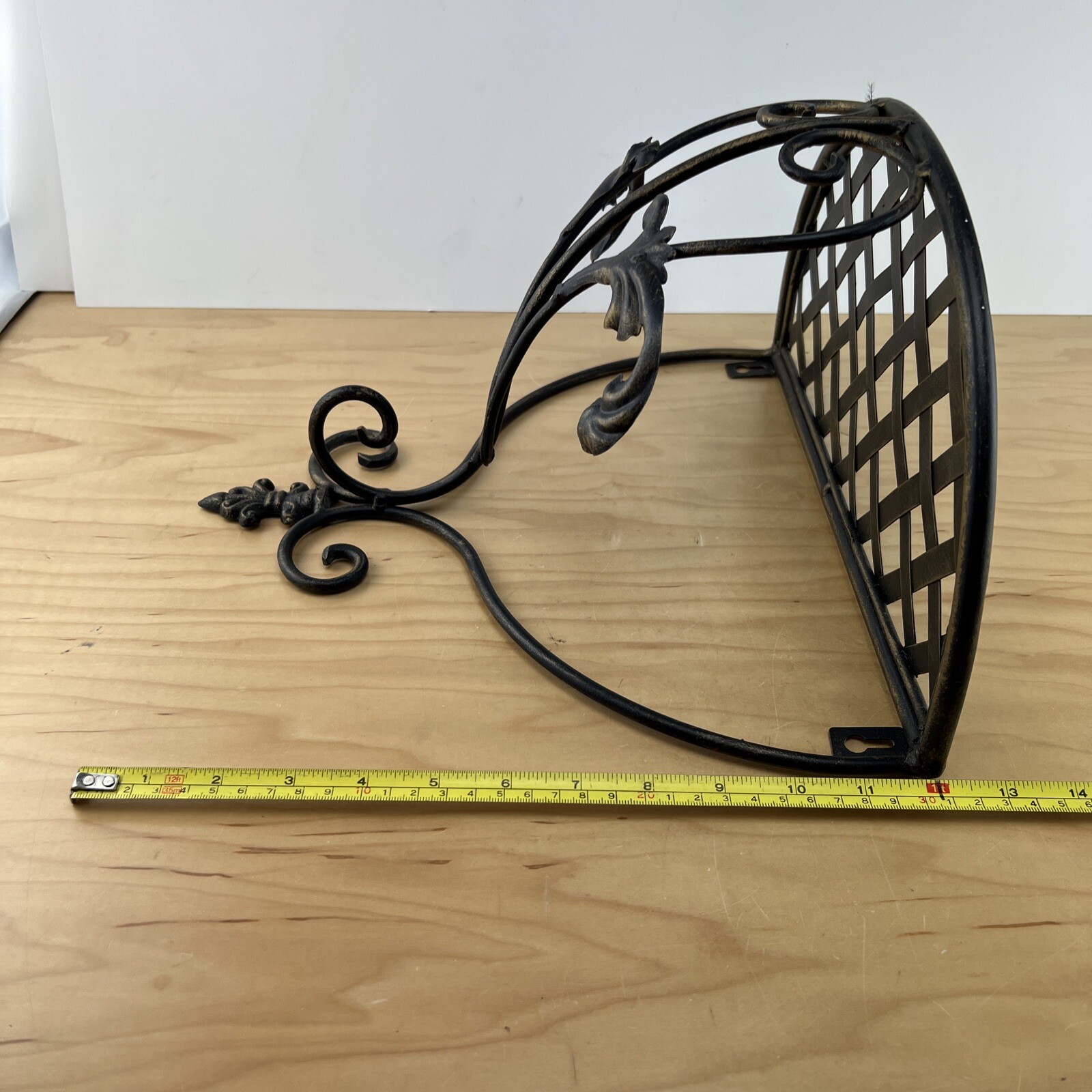 Vintage Ornate Decorative Half Round Wrought Iron Wall Shelf Corbel | eBay