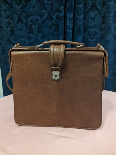APC Brand Brown Leather Clamshell Briefcase | eBay
