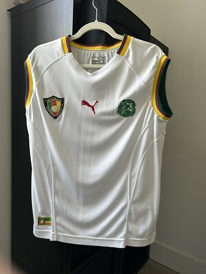 Cameroon Retro 2002 Soccer Jersey/ Vest - XL- Puma - White | eBay
