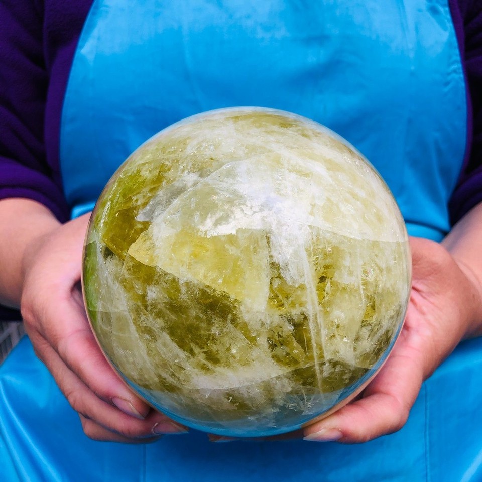 5.41LB Natural Yellow crystal ball Quartz Citrine sphere Mineral ...