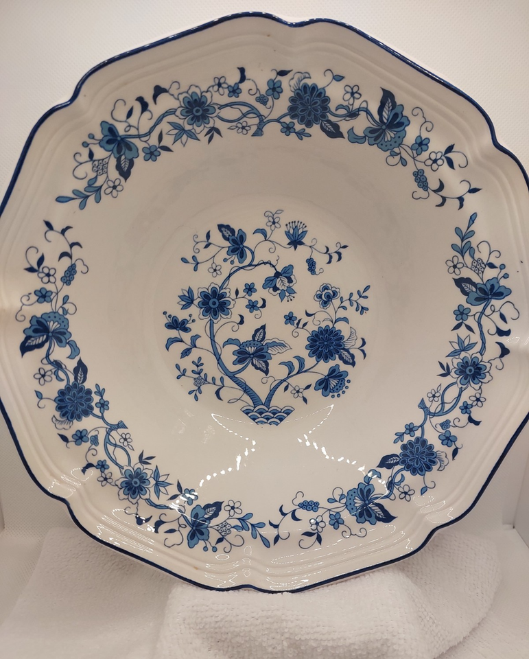 Hankook Vintage Blue & White Floral Onion Pattern Serving Bowl 22.5 cm ...