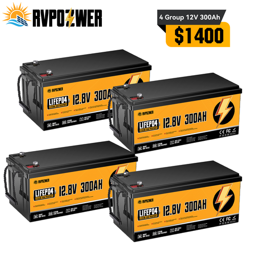 48V 300Ah LiFePO4 Lithium Battery Deep Cycle For RV Golf Cart 4 Group ...