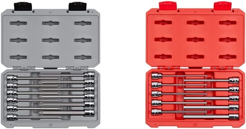 3/8 Inch Drive Long Torx Bit Socket Set & Long Hex Bit Socket Set 22 ...