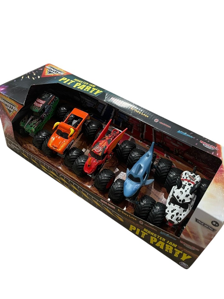 Monster Jam Pit Party 5 Pack Trucks Grave Digger Megladon El Toro Loco ...