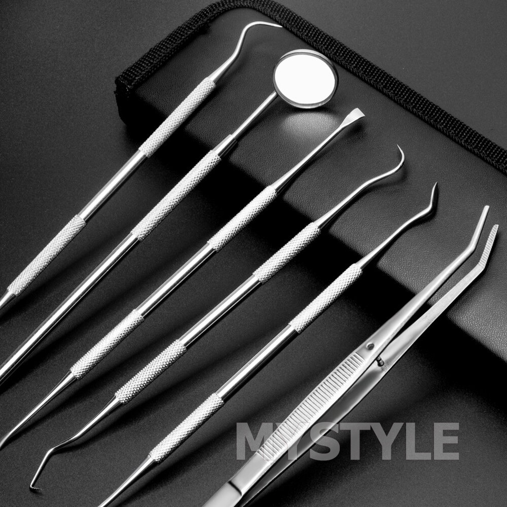 7pcs Stainless Dental Tools Set Kit Dentist Teeth Clean Hygiene Mirror ...