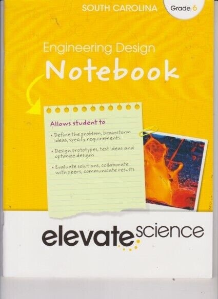 elevate Science:Engineering Design Notebook GR 6 S. Carolina 2023 (set ...