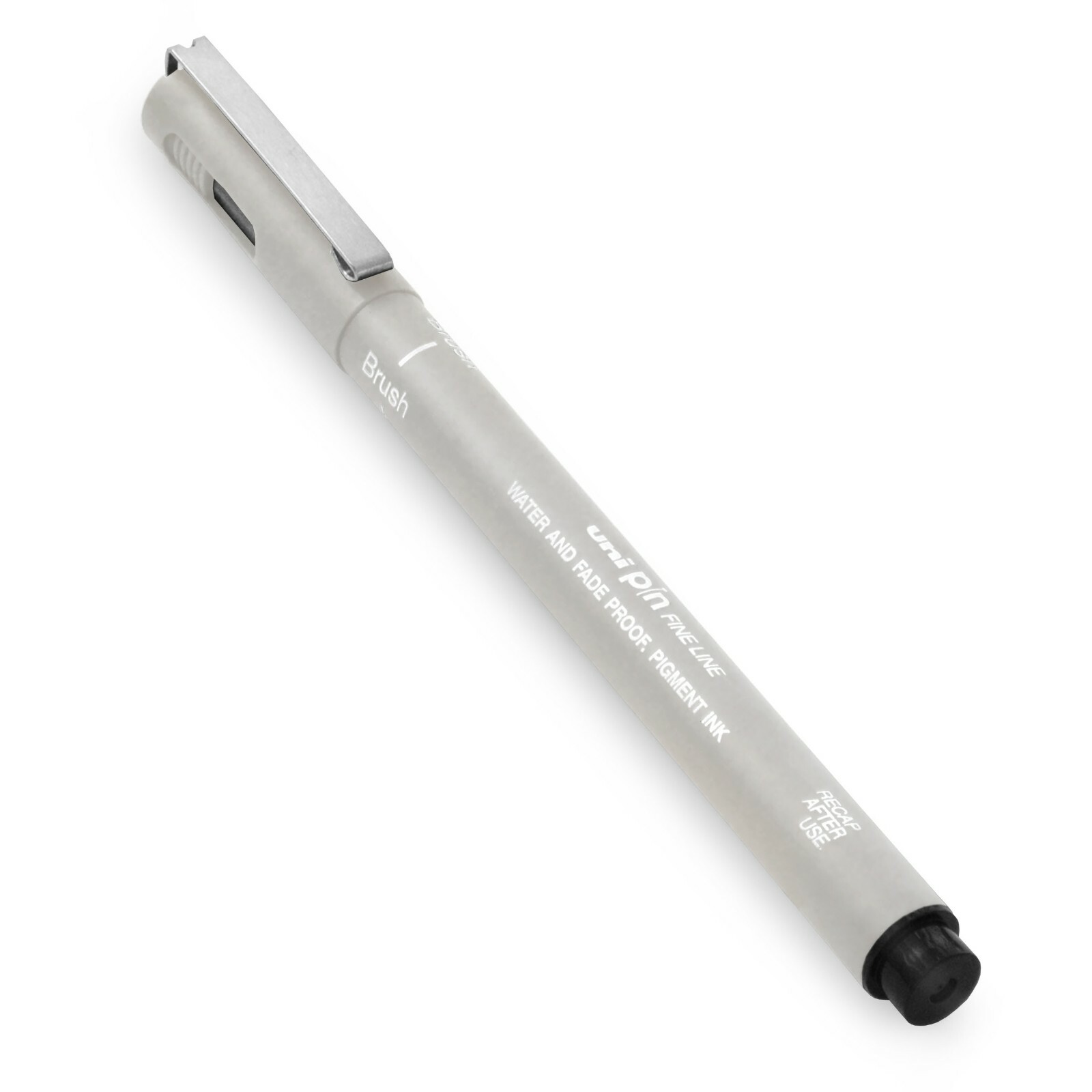 Uni Pin Fineliner Drawing Pen - Light Grey Ink - Brush Nib - Single ...
