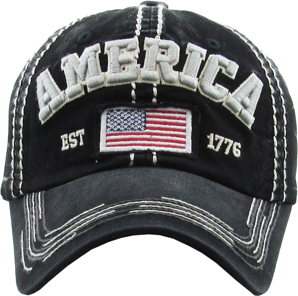 Vintage Distressed Hat Baseball Cap - AMERICA BASEBALL- KBETHOS | eBay