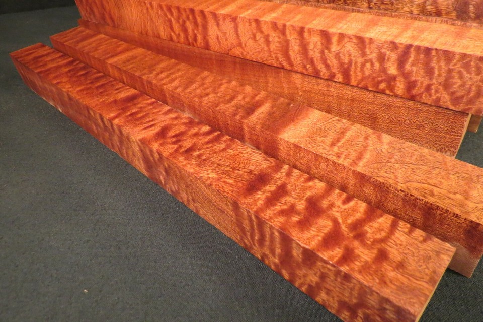 SAPELE POMELLE FIGURED SAPELE 1.5" x 1.5" x 18" AWESOME FIGURE ! | eBay