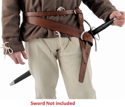 CAS Hanwei Broad Sword Belt 13th-Century Style Durable Natural Top ...