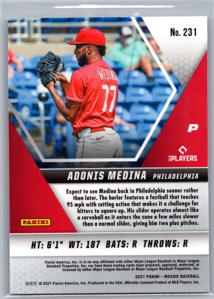 2021 Mosaic Adonis Medina Rookie #231 Philadelphia Phillies | eBay