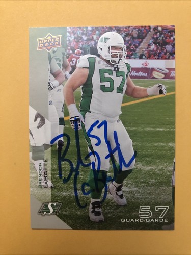 Brendon LaBatte Signed Saskatchewan Roughriders CFL Card 2 | eBay