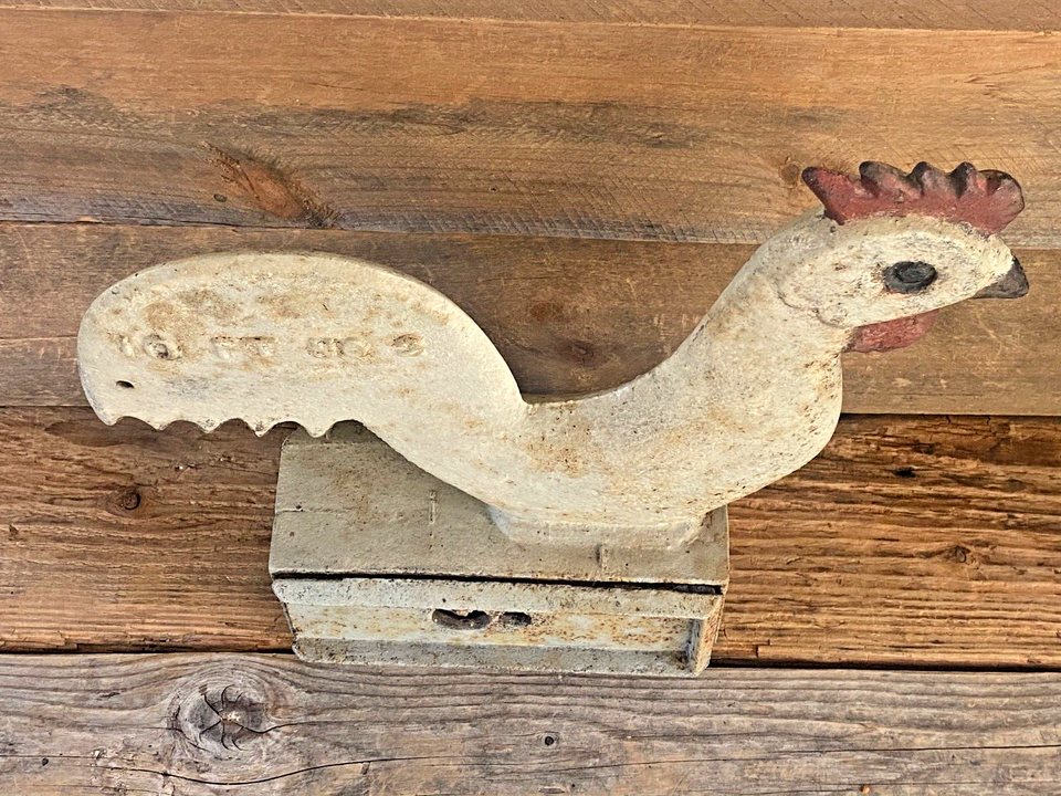 Rare Cast Iron Antique 16in Elgin? Rooster Windmill Weight 10ft No2 ...