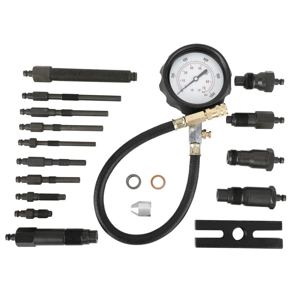 18Pcs Diesel Engine Compression Gauge Tester Kit Cylinder Pressure Test ...
