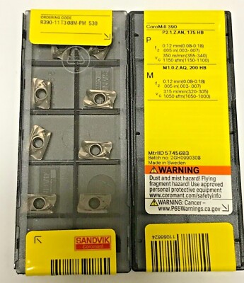 Sandvik Inserts R390-11T308M-PM 530 Turning Inserts ***New*** | eBay